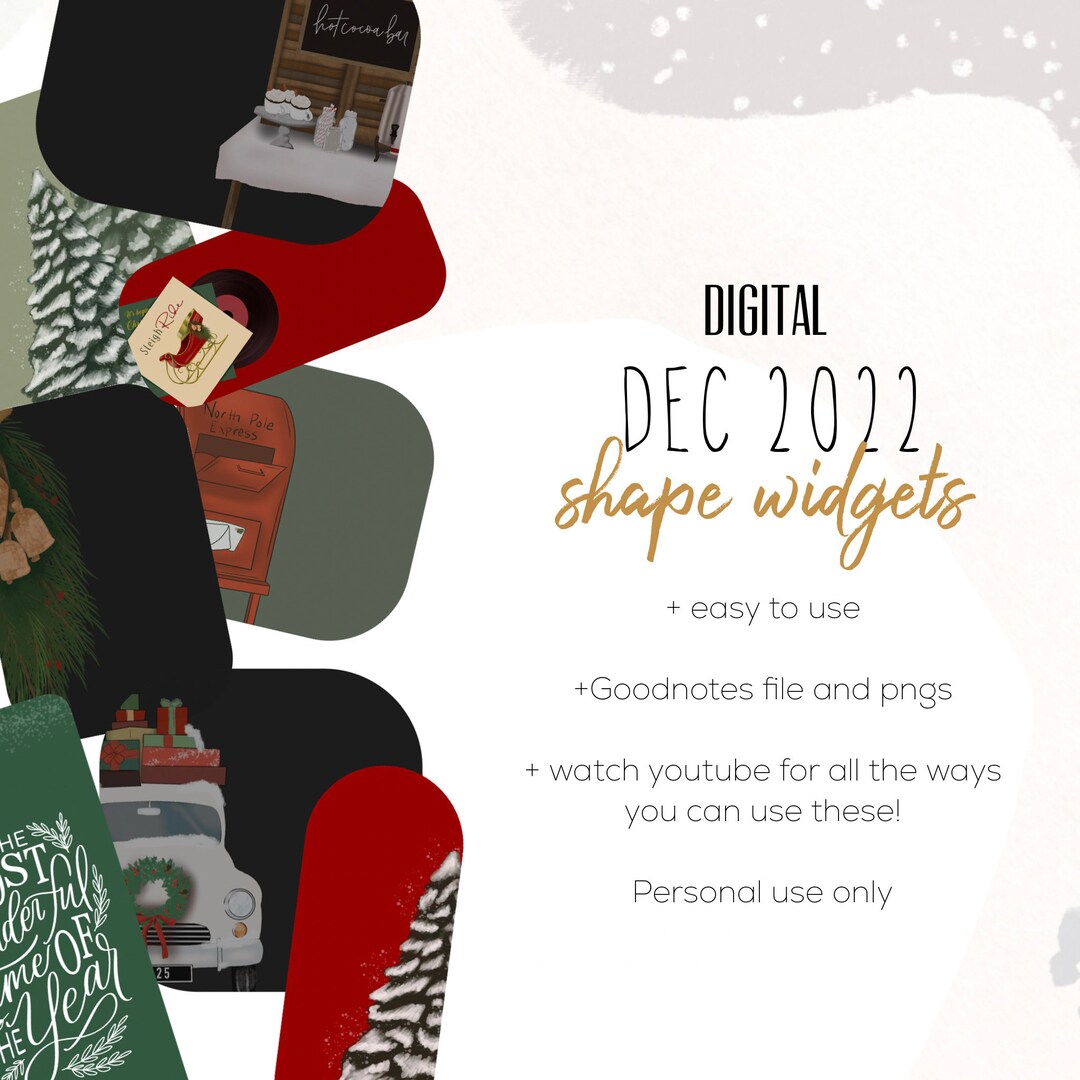 December 2022 Digital Shape Widgets | Christmas Goodnotes Modern ...