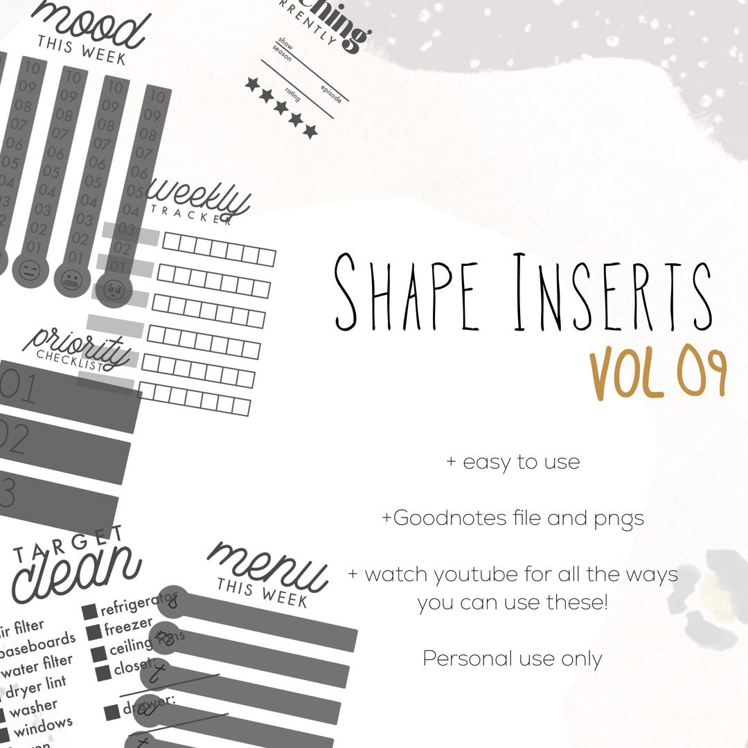 Shape Inserts Vol 09 Stickers | Modern Digital Customizable Widget ...