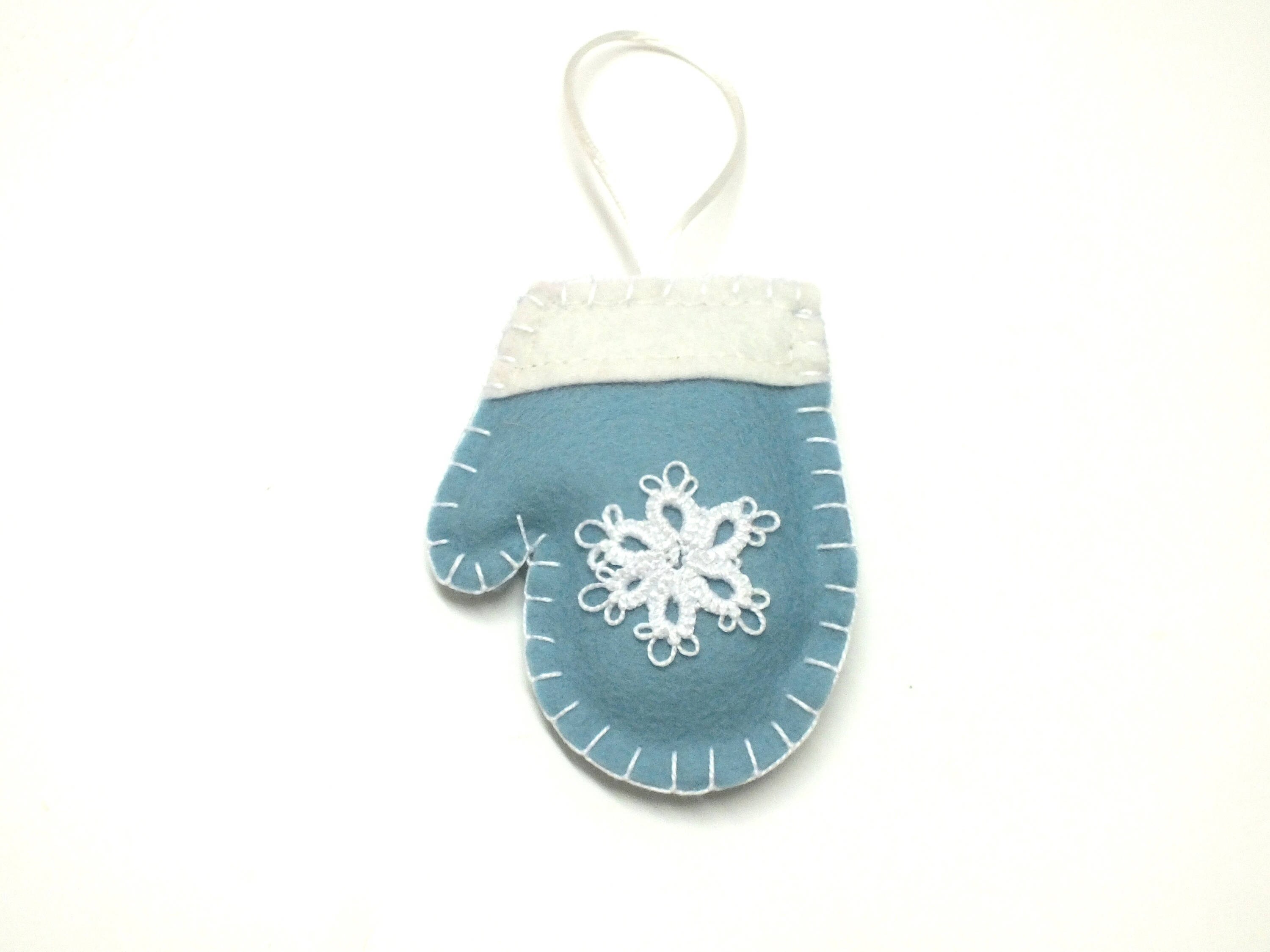 Christmas Mitten Ornament Glove Christmas Decor Snowflake - Etsy
