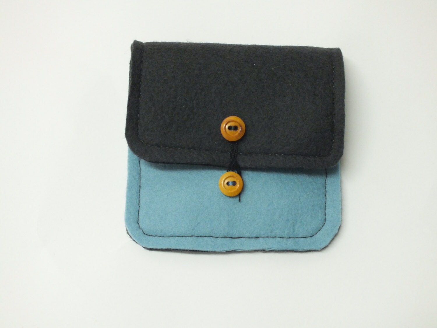 Felt Jewelry Pouch, Blue Grey Felt Pouch, Small Charcoal Felt Bag for ...