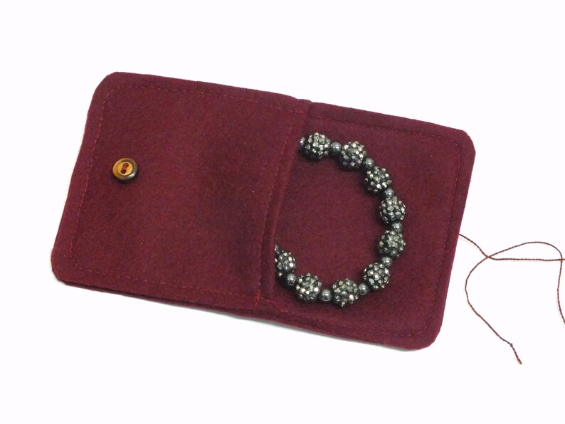 Jewelry Pouch, Felt Pouch, Crimson Felt Envelope, Jewelry Small Bag ...