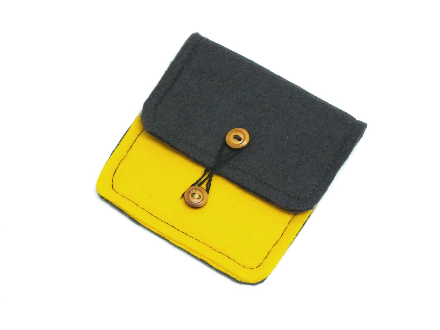 Envelope Jewelry Pouch Yellow Felt Jewelry Pouch Bicolor Felt Pouch ...