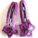 Purple Tatted Hair Clips, Purple Tatting Hair Clips, Purple Flower Lace ...