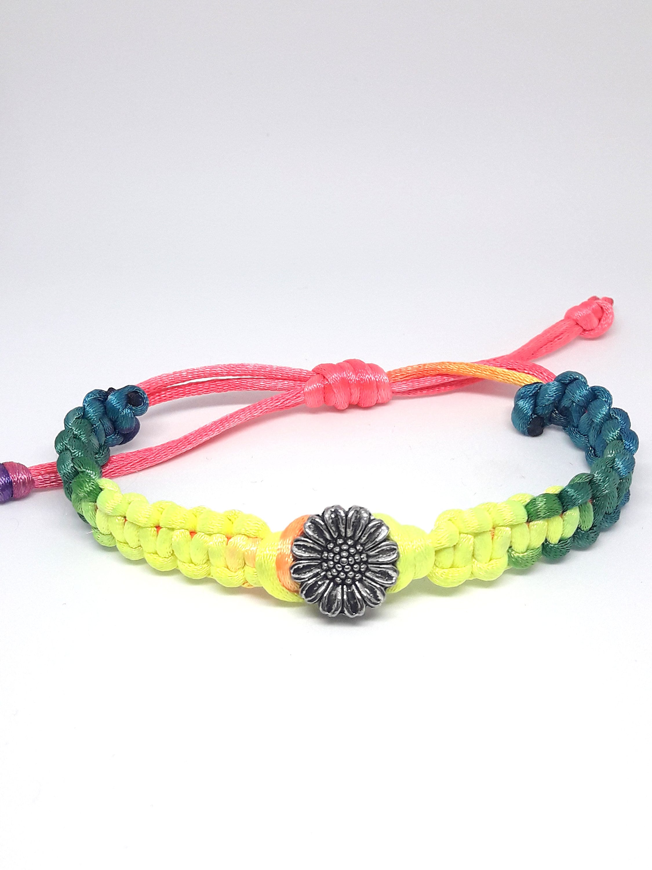 Rainbow Bracelet Silk Cord Bracelet Friendship Bracelet - Etsy