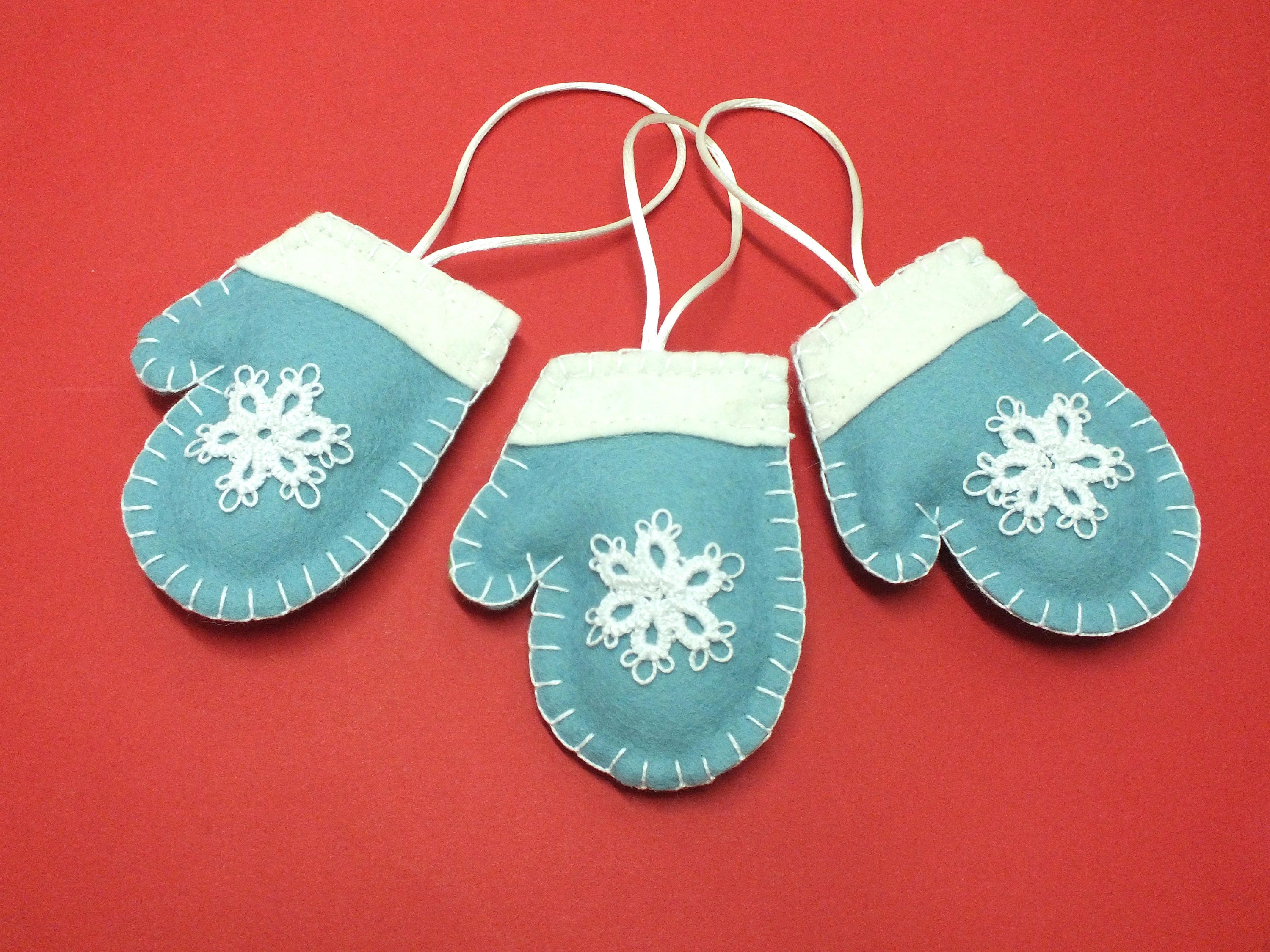 Christmas Mitten Ornament Glove Christmas Decor Snowflake - Etsy