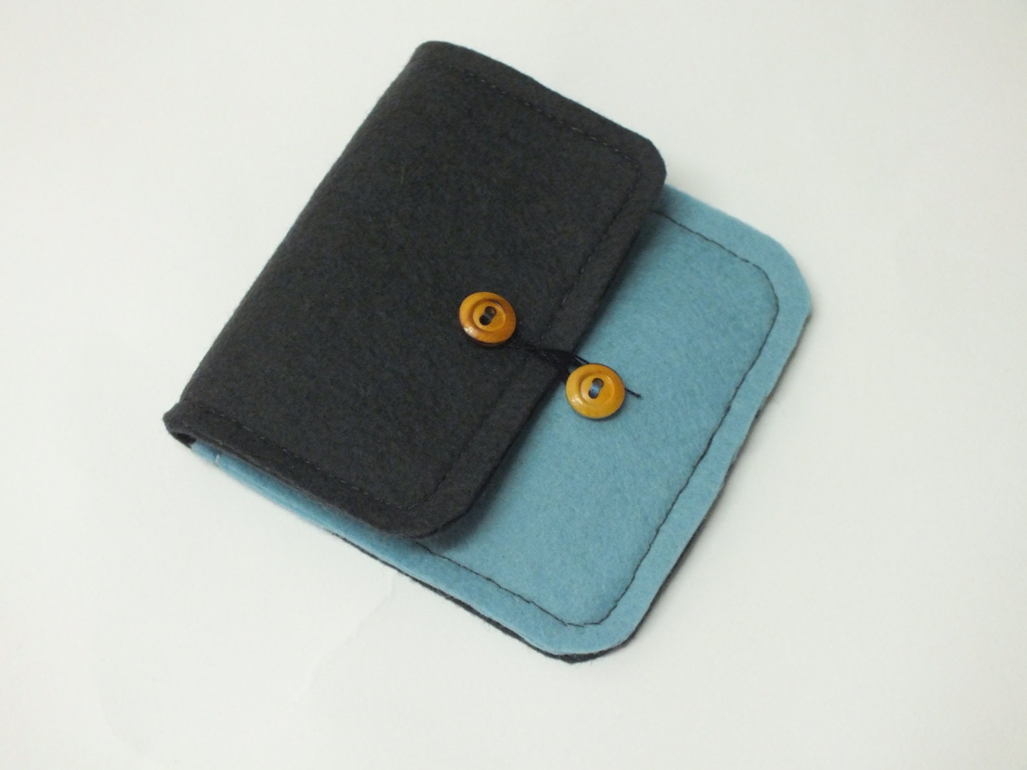 Felt Jewelry Pouch, Blue Grey Felt Pouch, Small Charcoal Felt Bag for ...