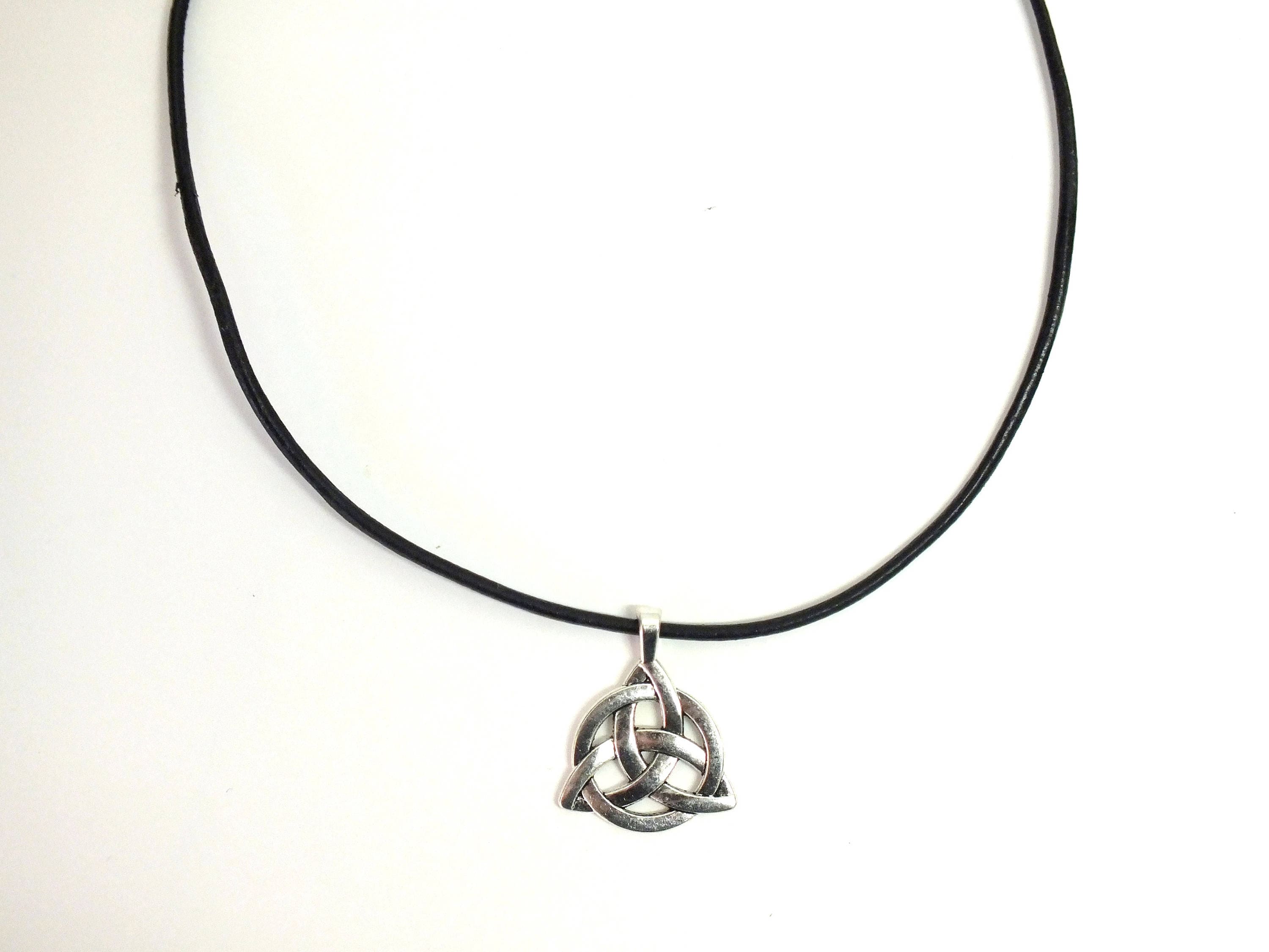 Celtic Necklace Celtic Knot Pendant Leather Necklace Celtic - Etsy
