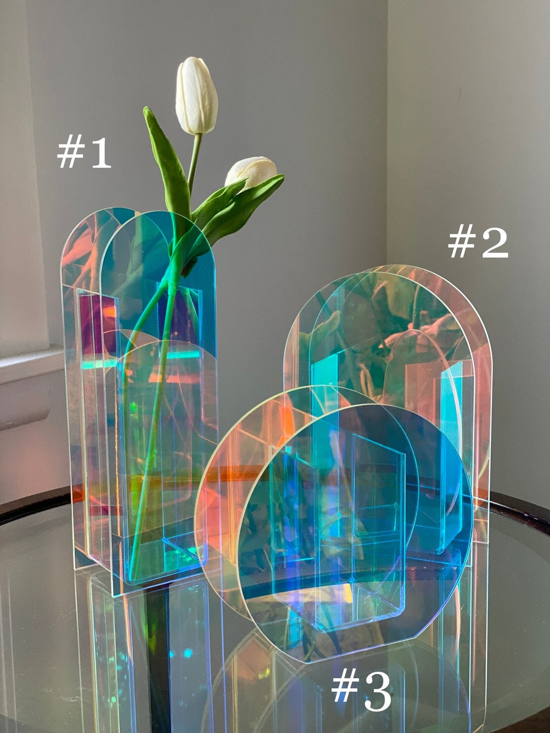 Rainbow Acrylic Barbie Vase Iridescent Vase Abstract Art - Etsy
