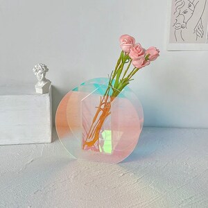 Rainbow Acrylic Barbie Vase Iridescent Vase Abstract Art - Etsy