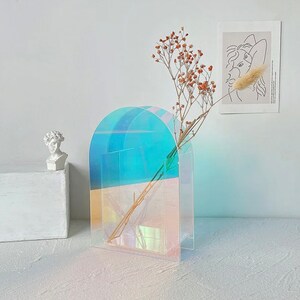 Rainbow Acrylic Barbie Vase Iridescent Vase Abstract Art - Etsy