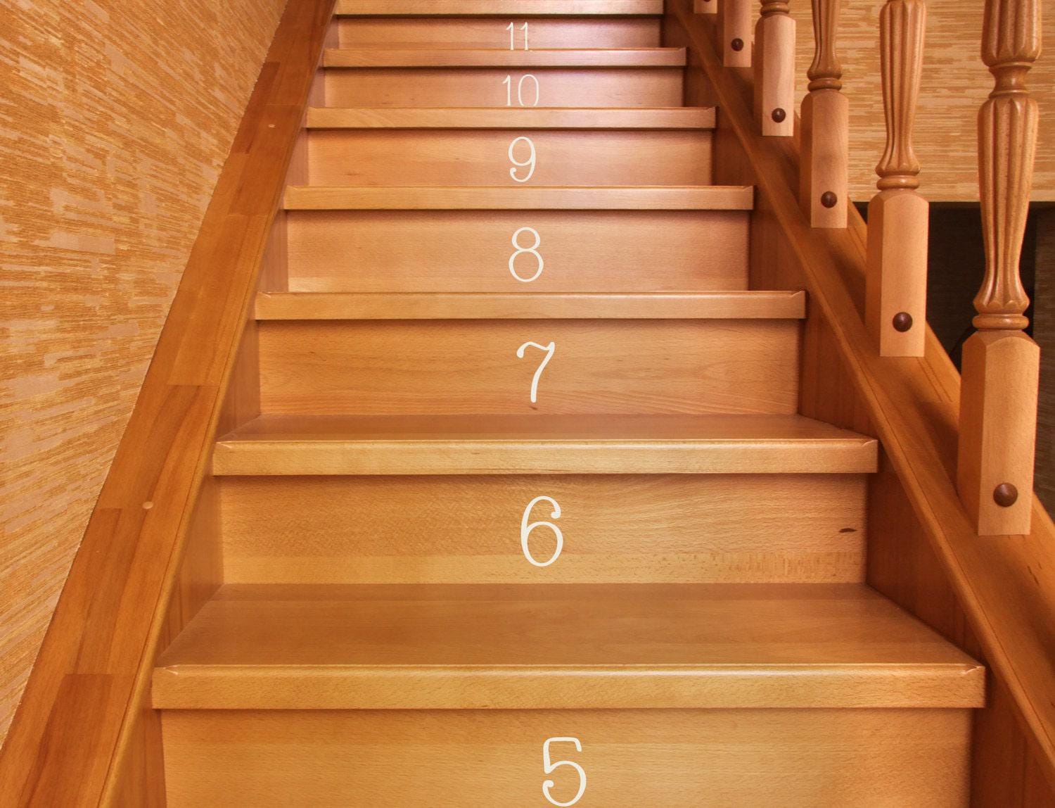 Number Stairs, Stair Riser Decal, Vinyl Words, Home Decor, Stair Words ...