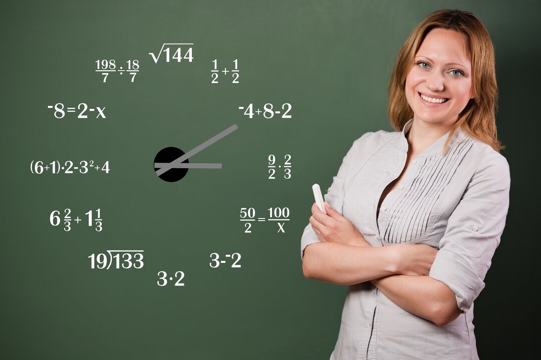 Math Clock, 6th Grade, Math Wall Decals, Vinyl Wall Decal, Math Clock ...