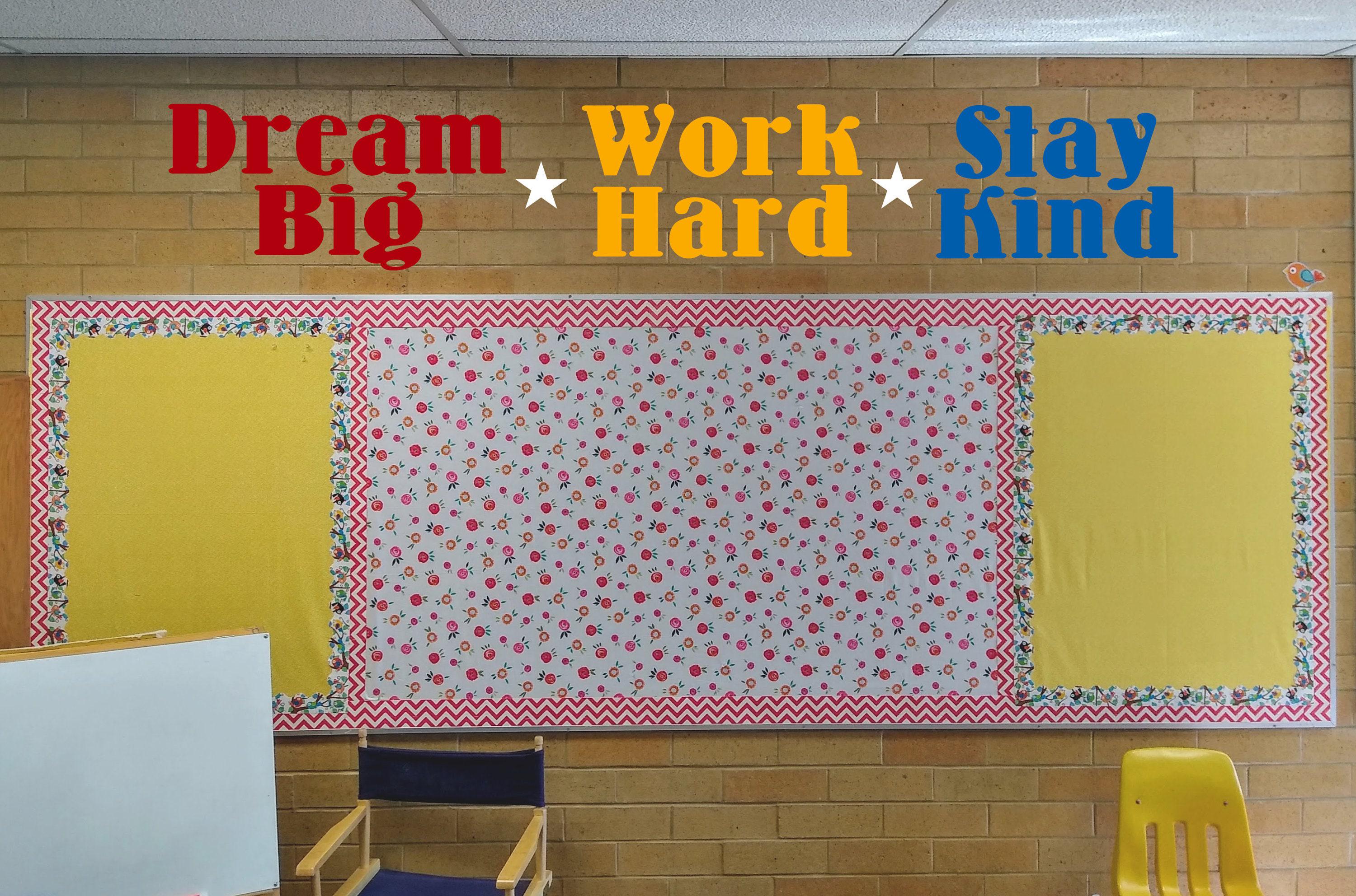 Dream Big, Work Hard, Stay Kind, Inspirational Quote, Classroom Decal ...