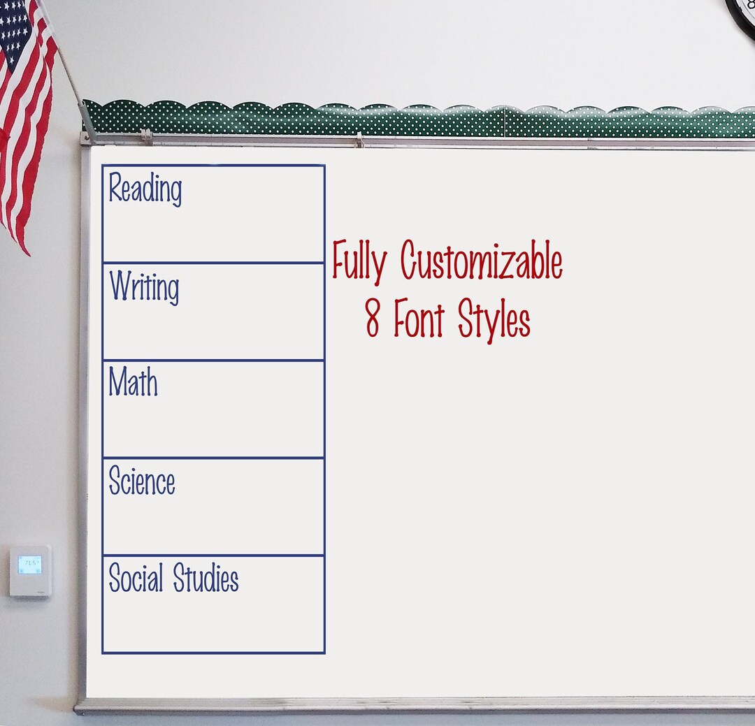 School Calendar Decal, Fully Customizable Calendar, Teacher Decal ...