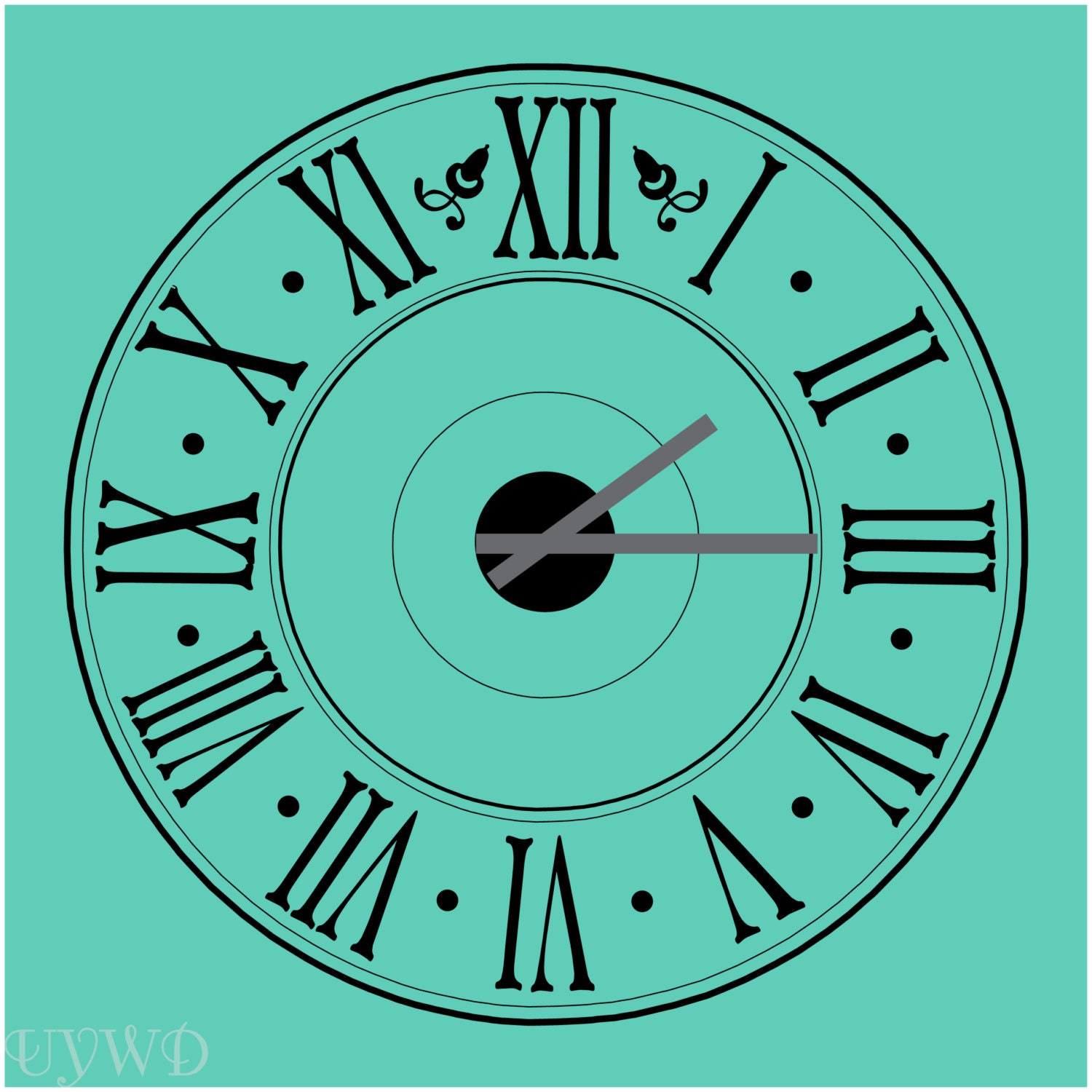 Roman Numeral Clock Clock Vinyl Decal Wall Clock Decal Wall | Etsy