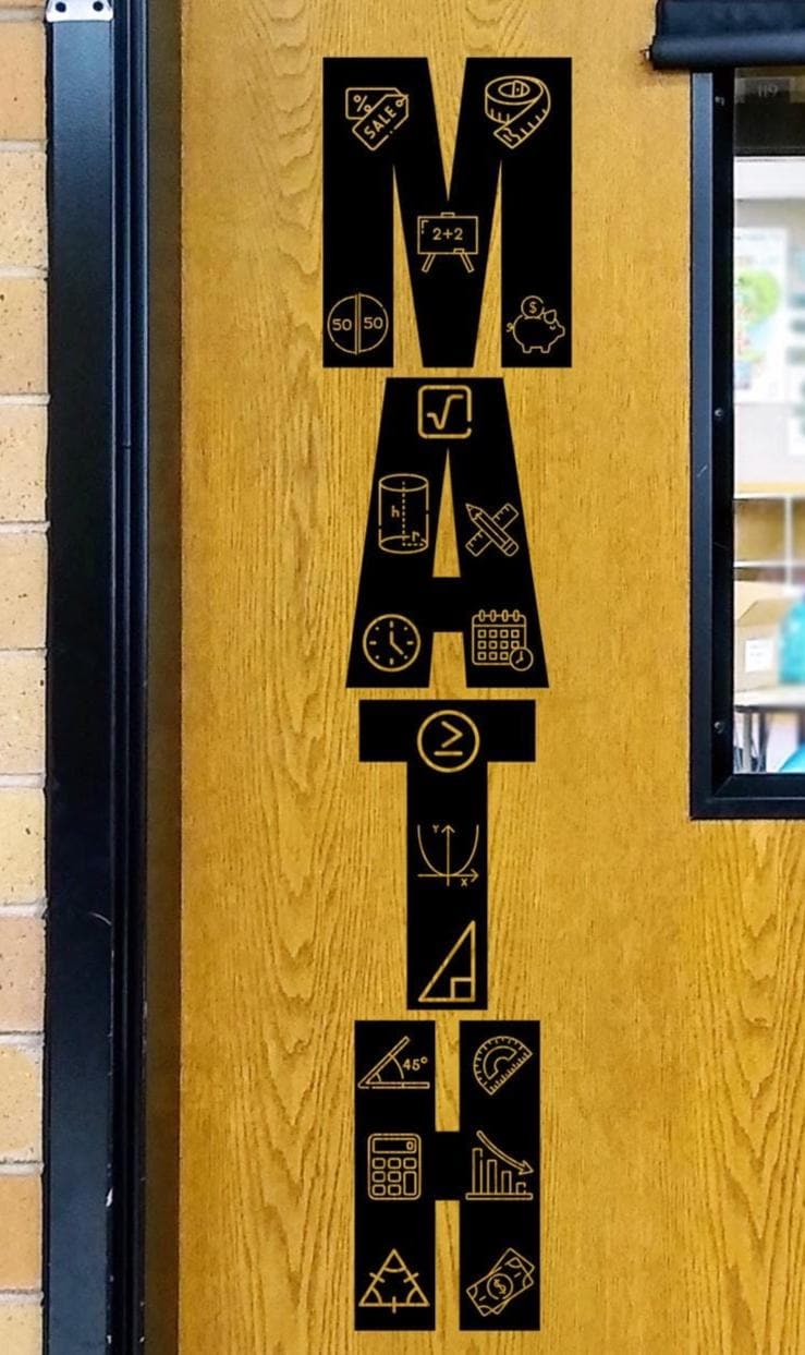 Math Classroom Door Decal | Vinyl Door Sign for Teachers | Educational ...