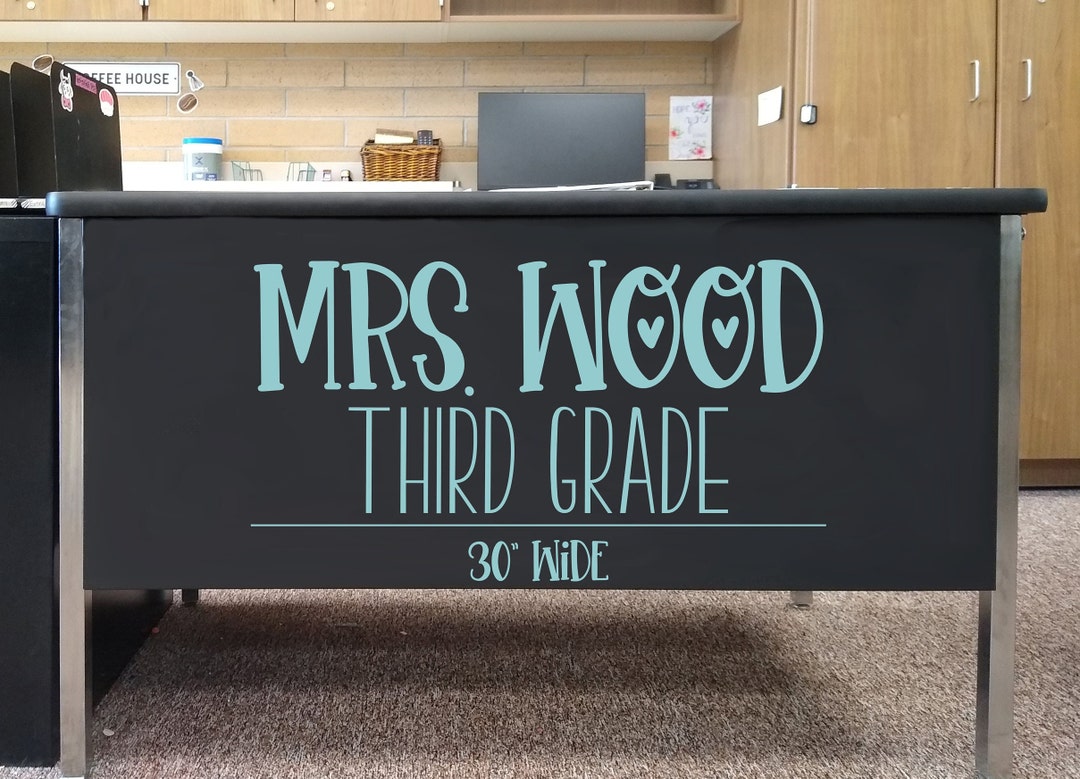 Teacher Name, Teacher Desk Decal, Personalized Classroom Decor, Vinyl ...