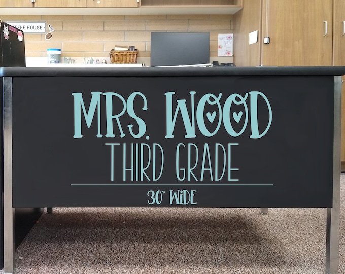 Teacher Name, Teacher Desk Decal, Personalized Classroom Decor, Vinyl ...