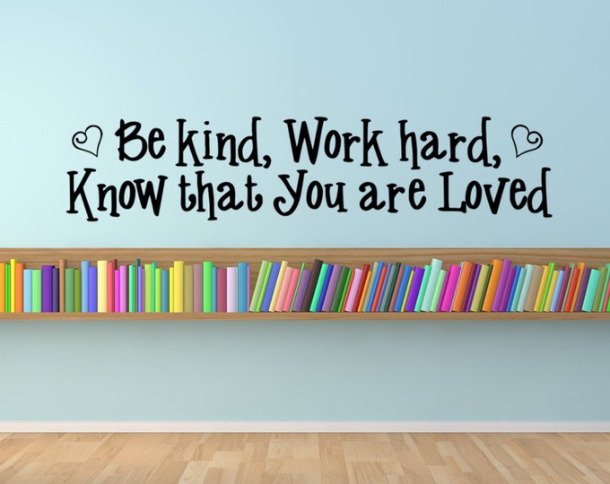 Be Kind, Work Hard, Know That You Are Loved, Inspirational Quote ...