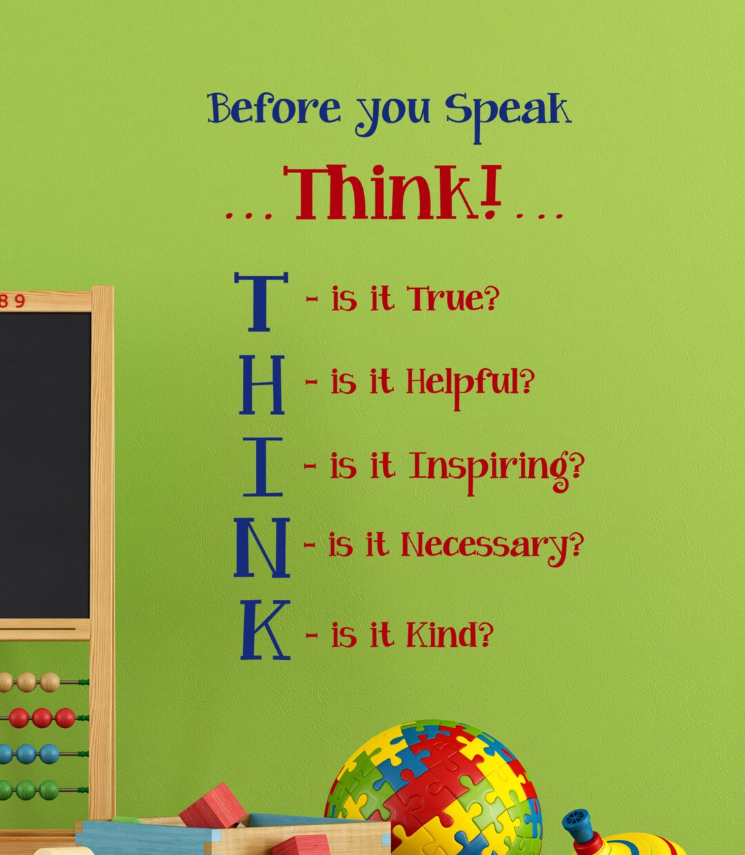 Before You Speak, THINK, True Helpful Important Necessary Kind, Teacher ...
