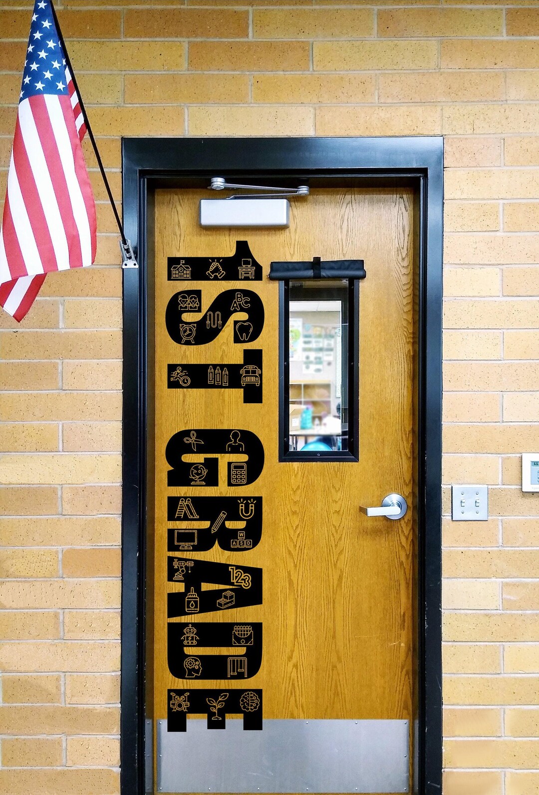 Large 1st Grade Classroom Door Vinyl Decal | Teacher Door Sign | School ...