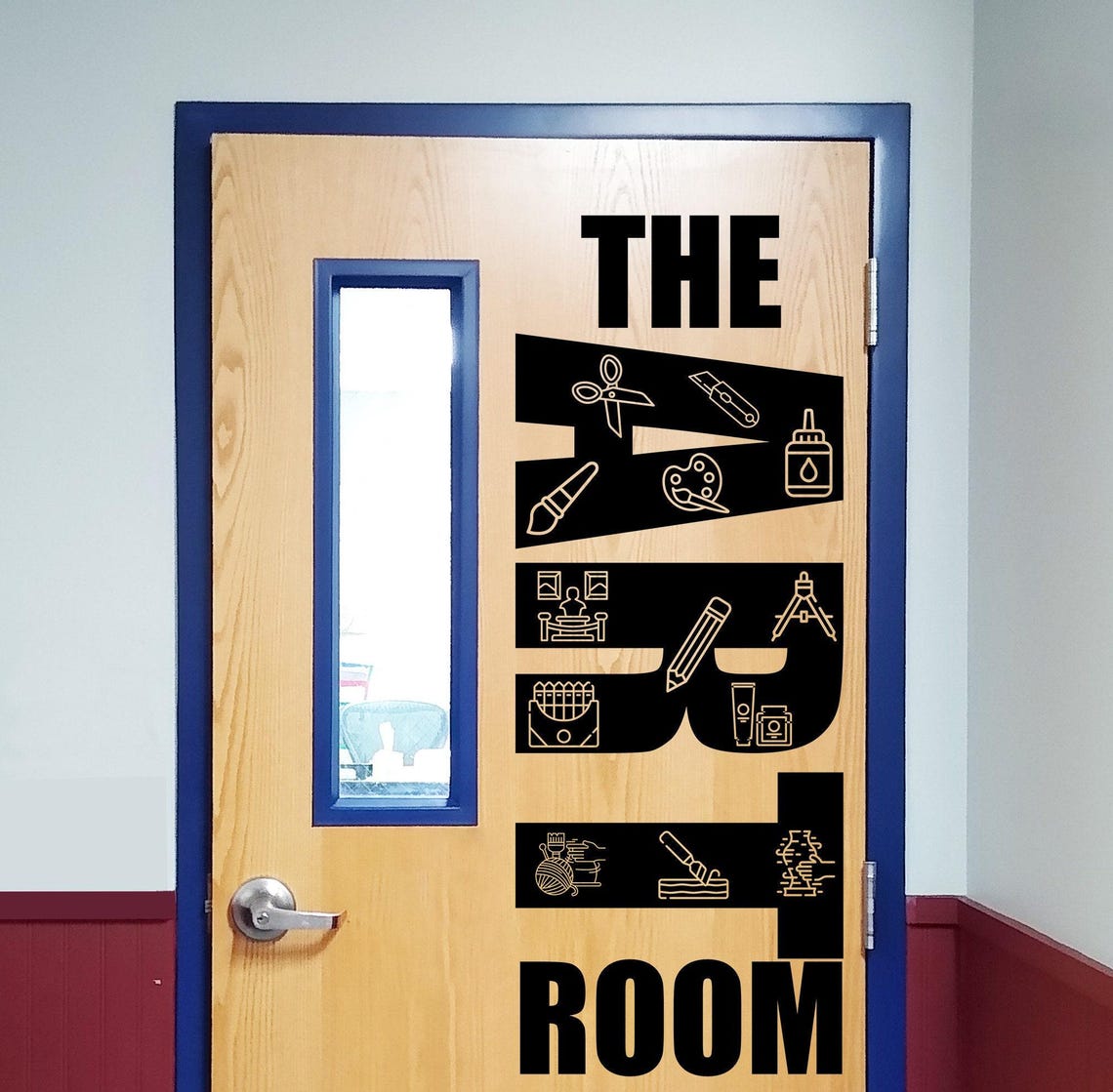 Art Room Classroom Door Vinyl Decal | Large Teacher Door Sign for All ...