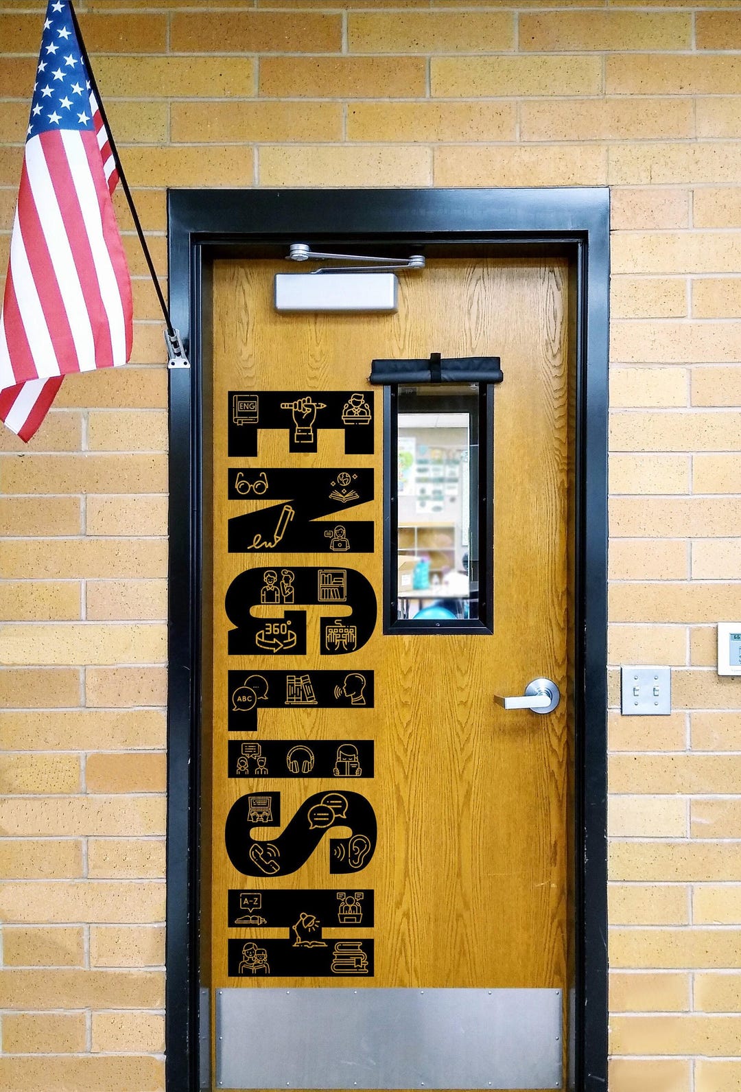English Classroom Door Vinyl Decal With Literary Icons | Large Teacher ...