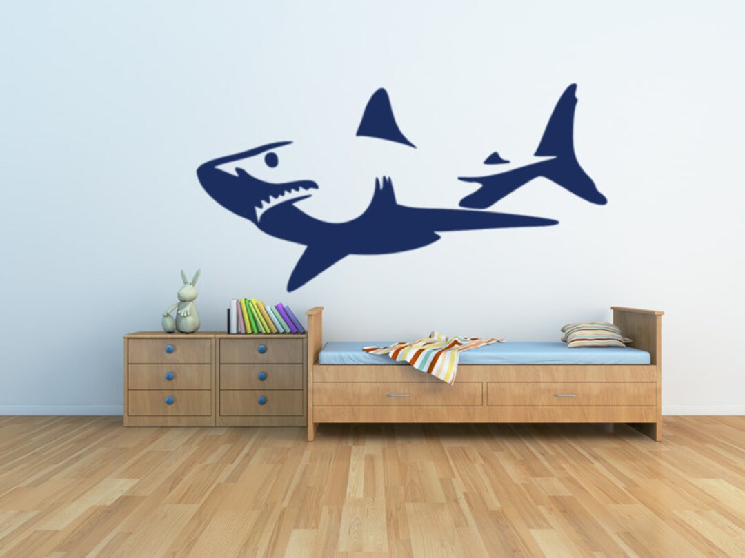 Shark, Shark Decal, Shark Sticker, Shark Wall Decal, Great White Shark ...