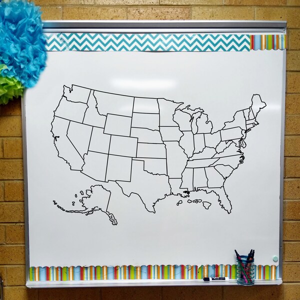 Whiteboard Map of United States - Etsy