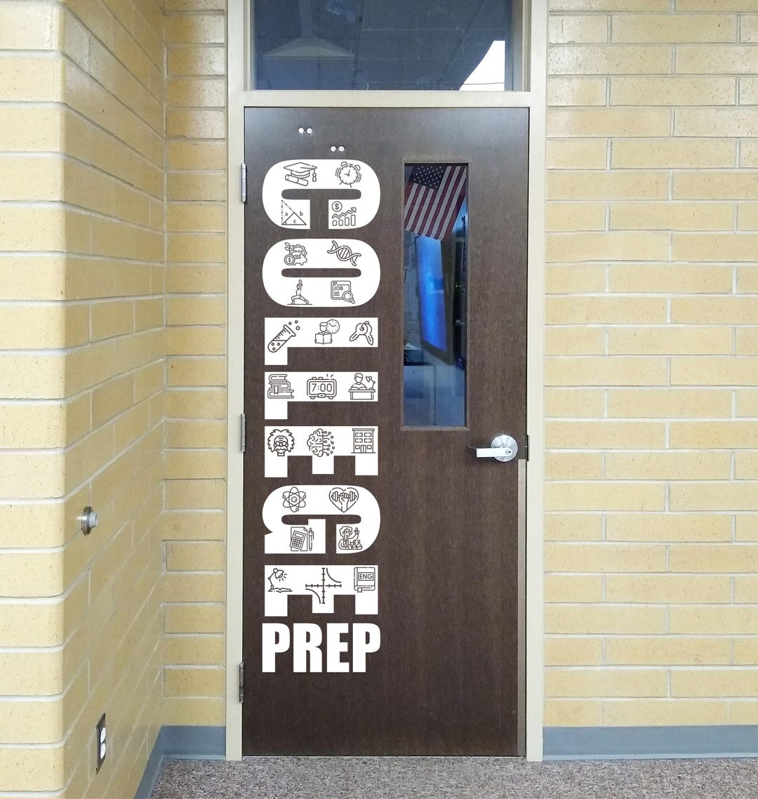 College Prep Classroom Door Vinyl Decal | Large Teacher Door Sign ...