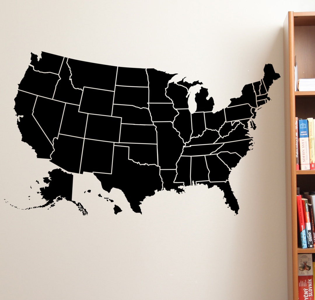 United States Wall Decal, Classroom Wall Decal, Large Wall Decal ...