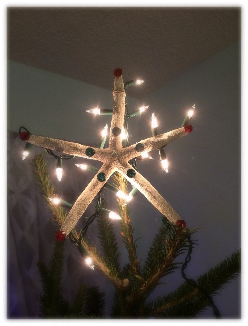Beachy Christmas Starfish Tree Topper - Etsy