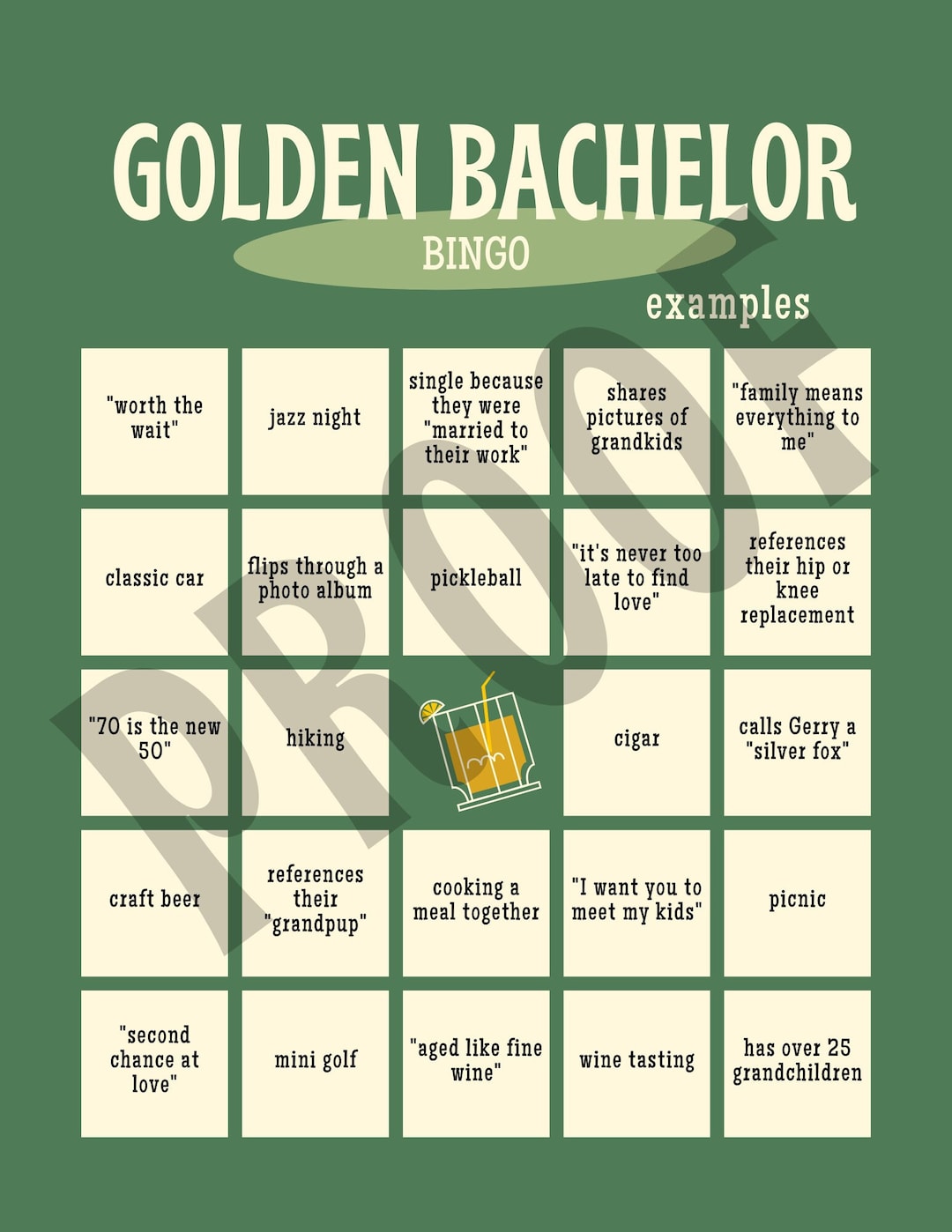 Golden Bachelor Bingo, Bachelor Bingo, Golden Bachelor, Golden Bachelor ...