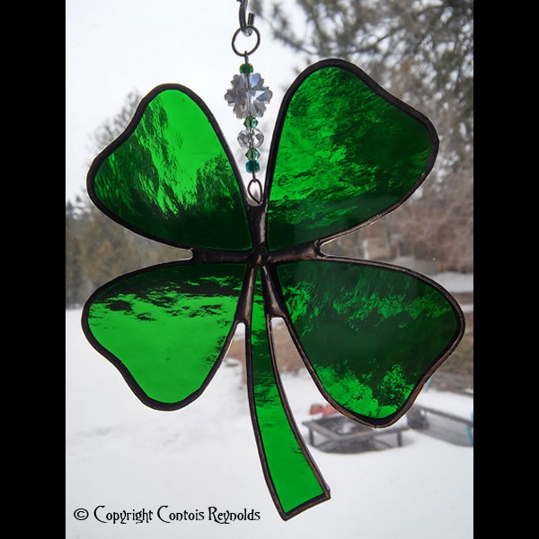 Stained Glass Four Leaf Clover Suncatcher - Etsy