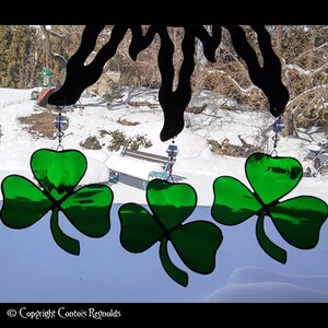 IRISH SHAMROCK St. Patrick's Day Stained Glass Handmade Crystals ...