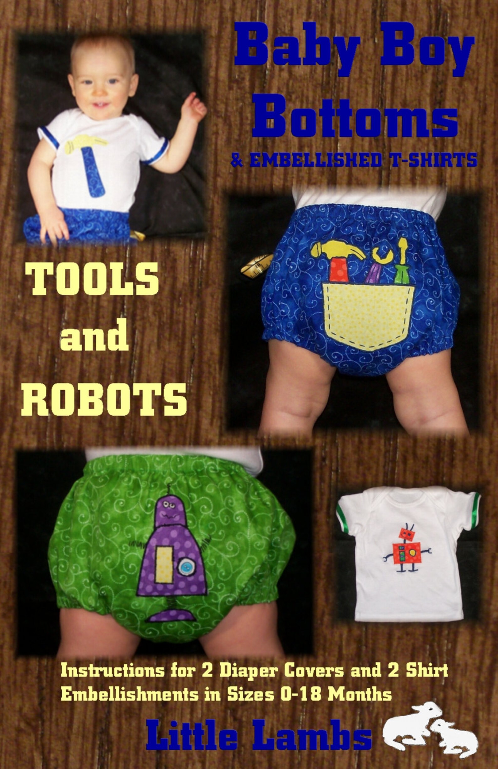 Baby Boy Tools and Robots Diaper Covers PDF Sewing PATTERN/ Baby Boy ...