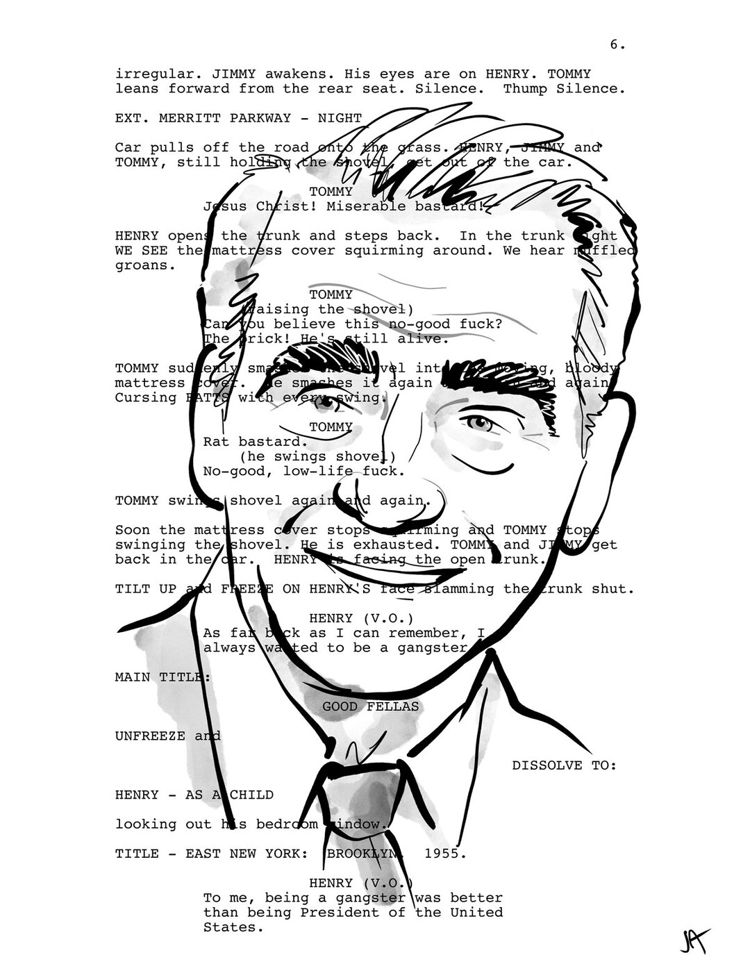 Martin Scorsese Screenplay Portrait - Etsy