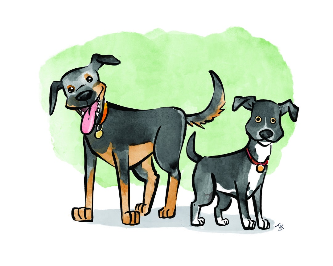 Custom Cartoon Pet Portrait - Etsy