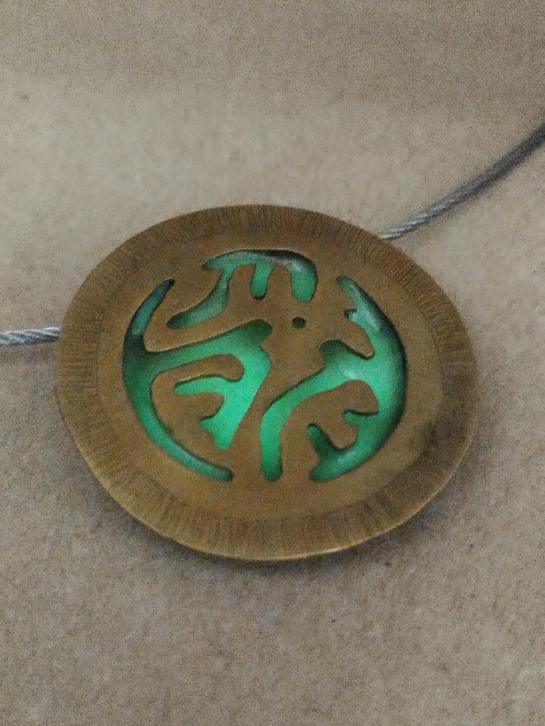 Labyrinth Light Pendant – Glow in the Dark Brass Necklace | Glow Resin ...