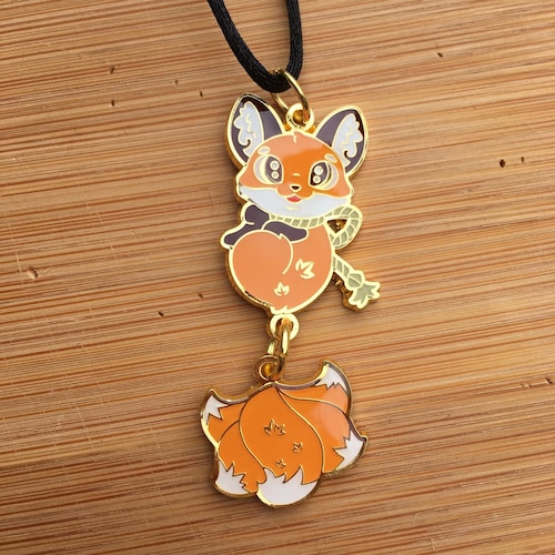 Kitsune Fox Necklace Nine Tailed Fox Necklace Kitsune Fox - Etsy