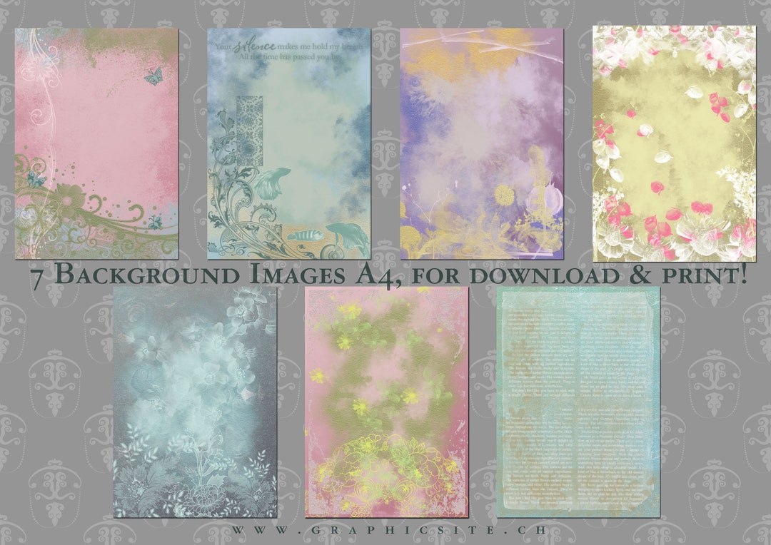 Background Images A4 - Digital Sheets - Instant Download - Etsy
