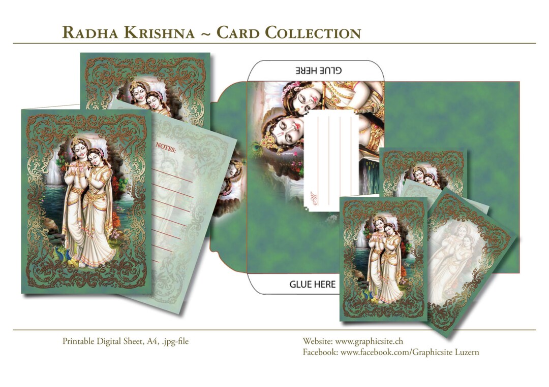 RADHA KRISHNA Card Collection Instant Download - Etsy
