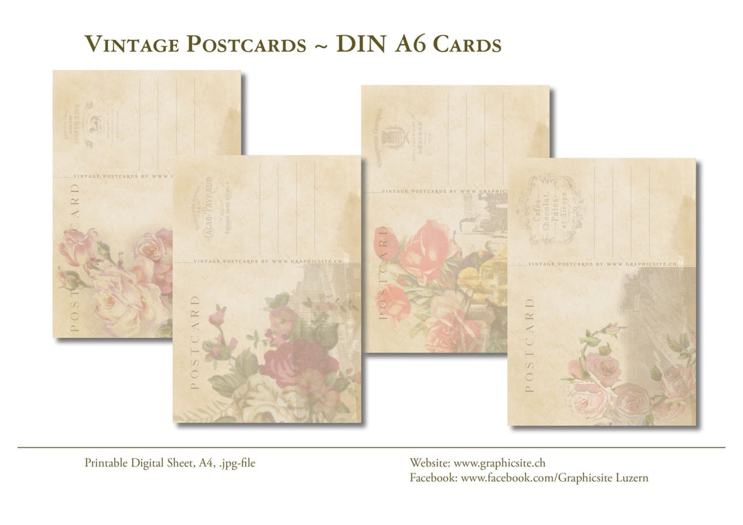 Vintage Postcards - Instant Download - Etsy