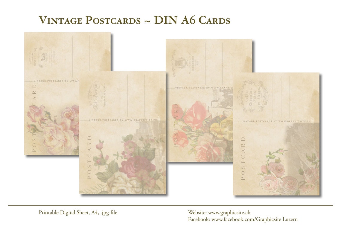 Vintage Postcards - Instant Download - Etsy