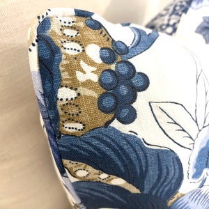 One or Both Sides - Thibaut Hill Garden Blue-white/brick-navy/spa Blue ...