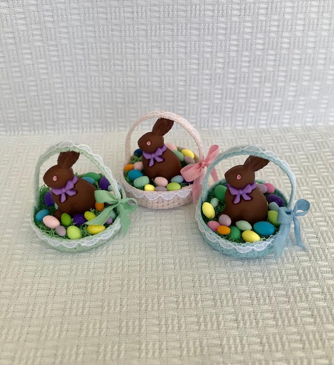 Chocolate Bunny in A Basket - Etsy