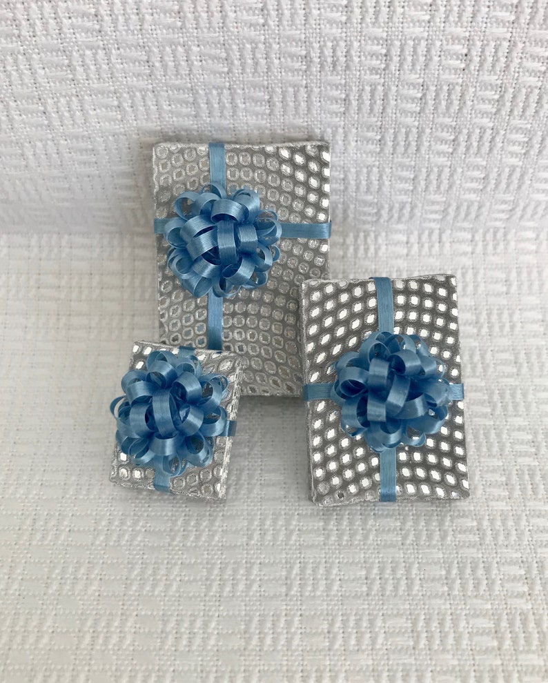 Bright Blue on Silver Packages | Etsy