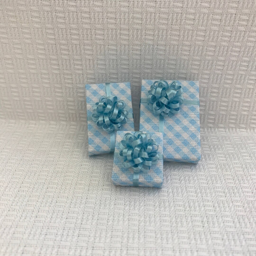 Little Blue Check Packages - Etsy