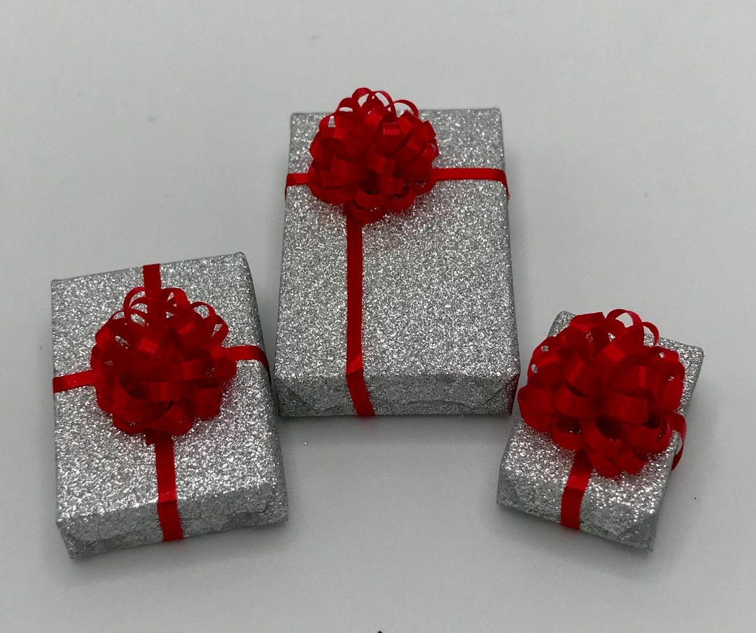 Sparkly Silver Paper Packages - Etsy