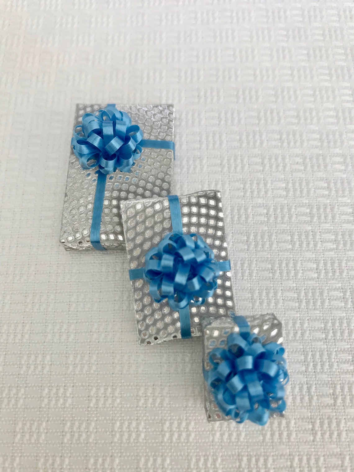 Bright Blue on Silver Packages | Etsy